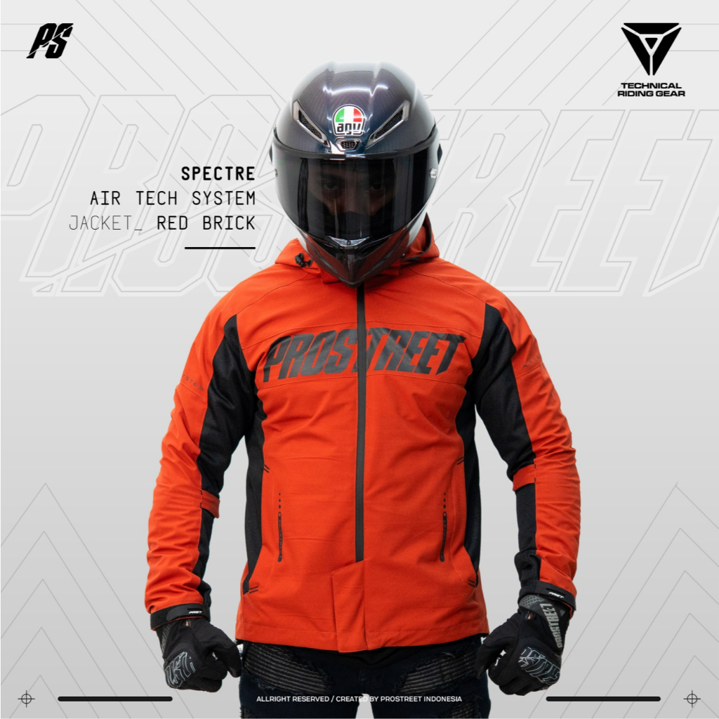 Jual Jaket Motor Prostreet Spectre Air Tech System Red Brick | Shopee ...