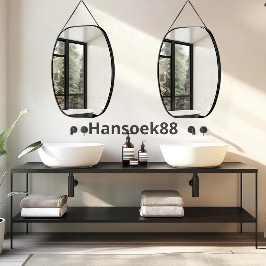 Jual KACA CERMIN GANTUNG ESTETIK UK 38X48.5 CM BENTUK APEL KACA CERMIN ...