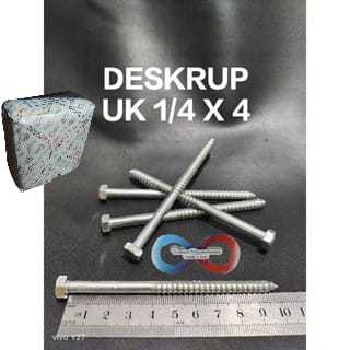 Jual BOX - Deskrup 1/4 x 4 inch || LAG Desk Screw Isi : 150 pcs ...