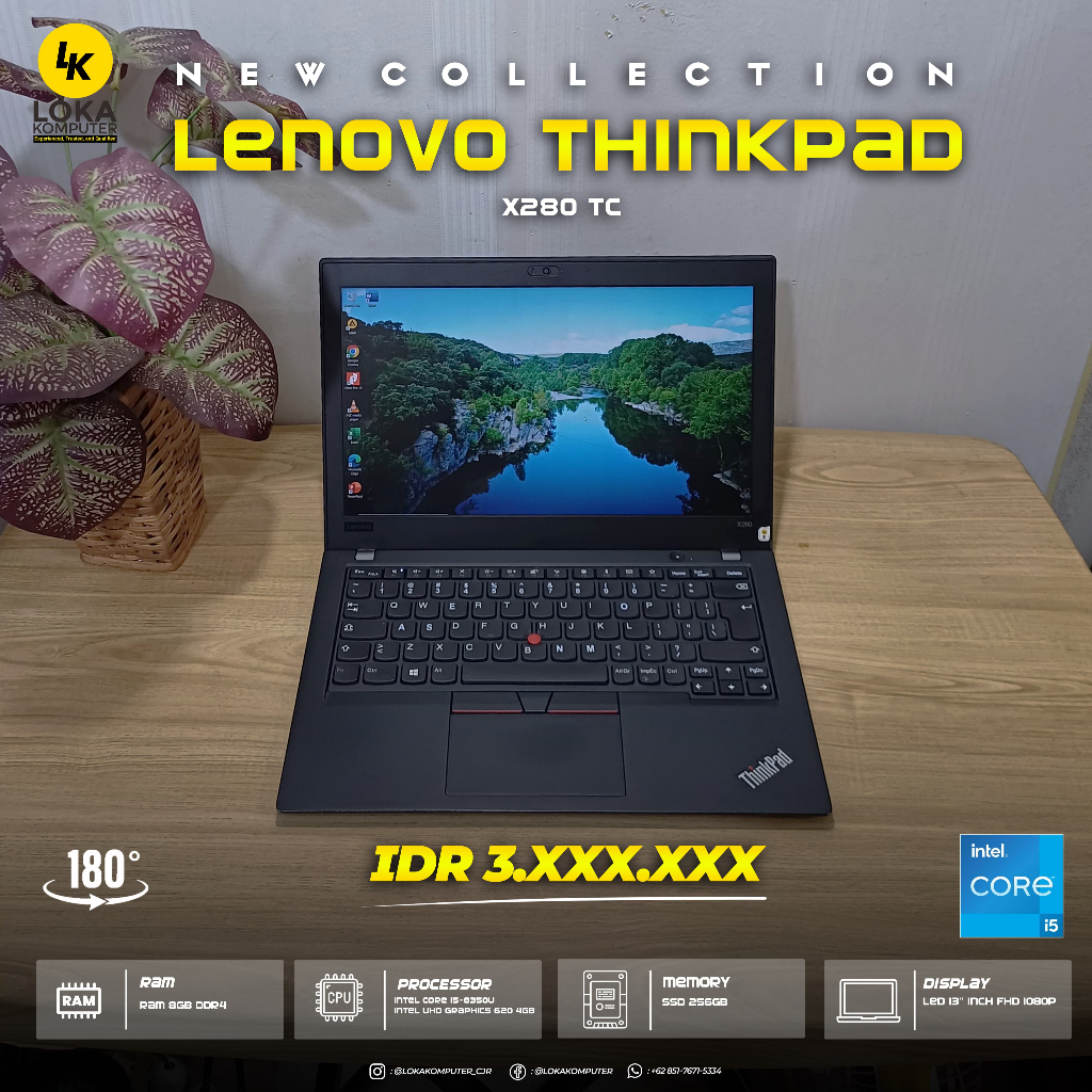 Jual laptop lenovo thinkpad x280 touchscreen i5-8350u ram 8gb pcle ssd ...