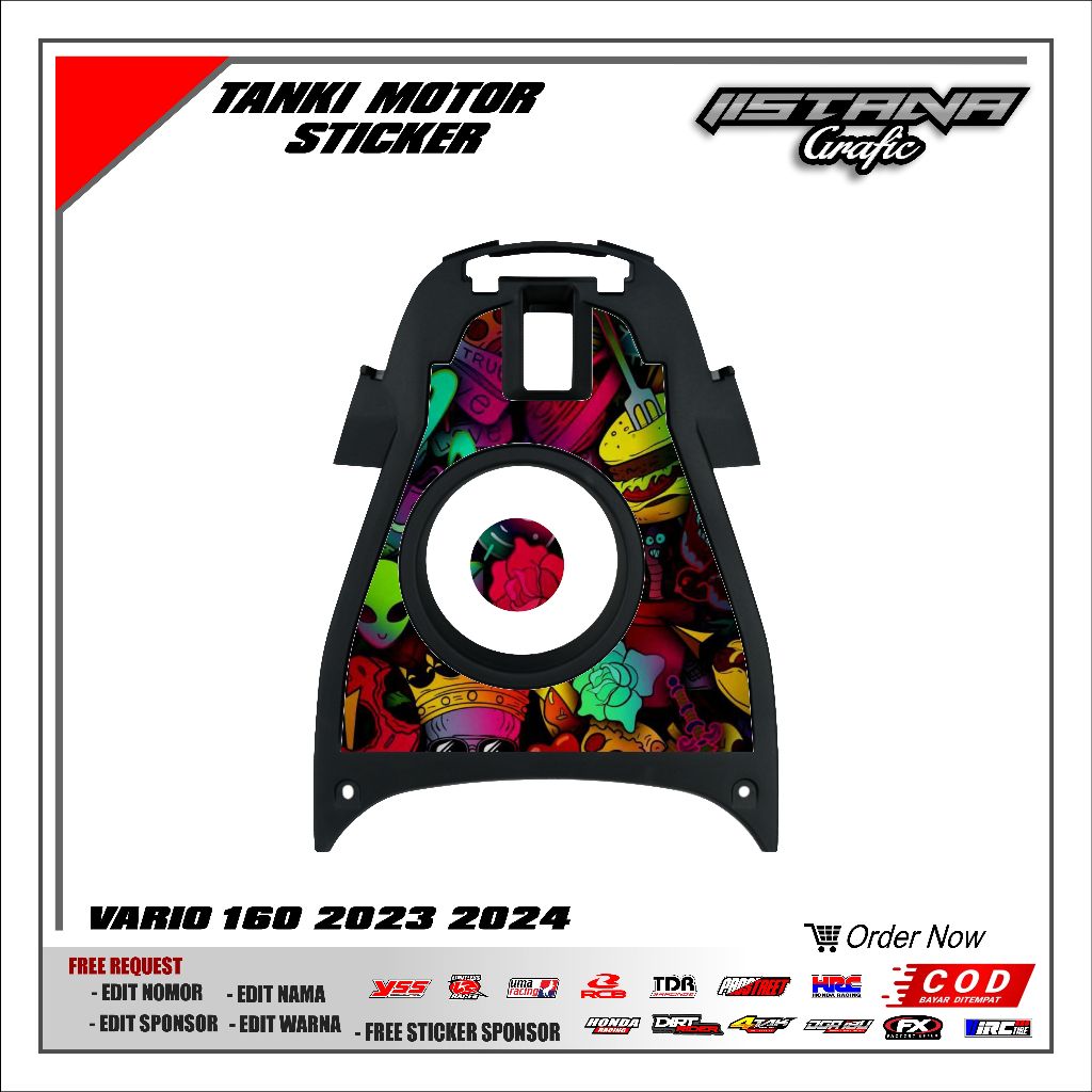 Jual Sticker Cover Pelindung Tanki Variasi Tanki Vario 2023 2024 MOTIF ...