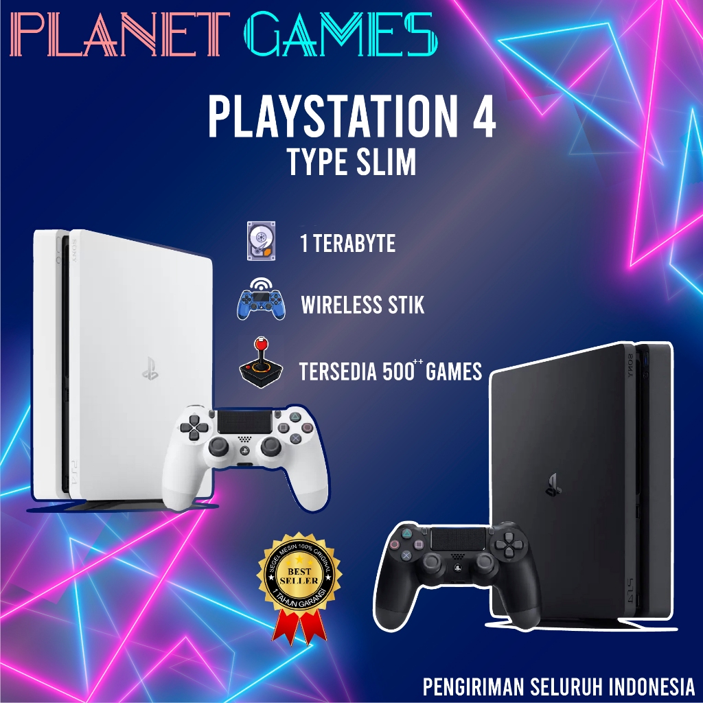 Jual PS 4 [ PLANET GAMES ] TYPE SLIM HDD 1 TB FULLGAMES | Shopee Indonesia