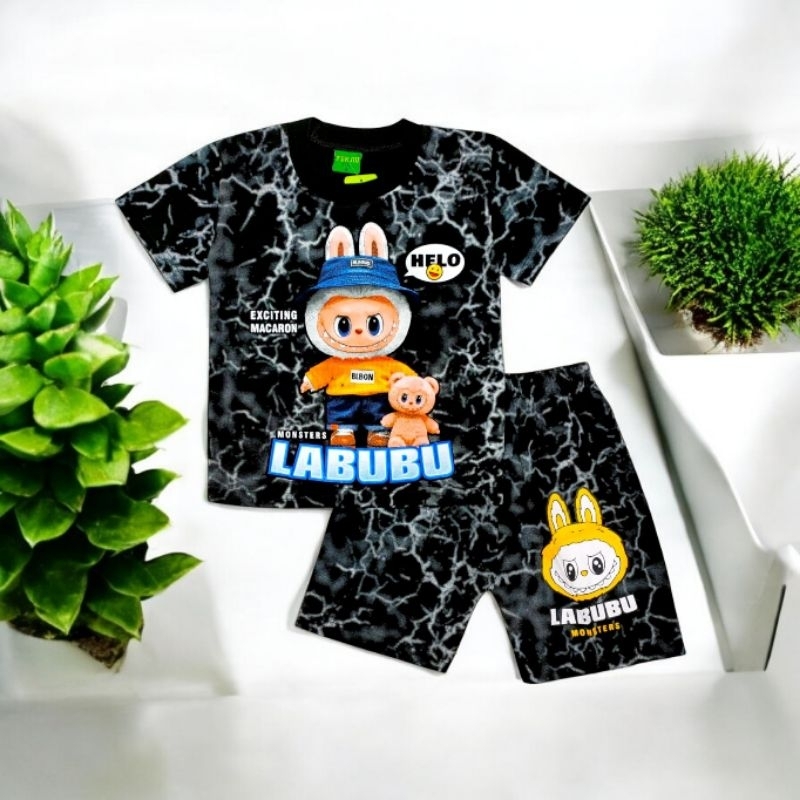 Jual LABUBU BAJU SETELAN ANAK MOTIF LABUBU ABSTRAK UNTUK USIA 1-10 ...