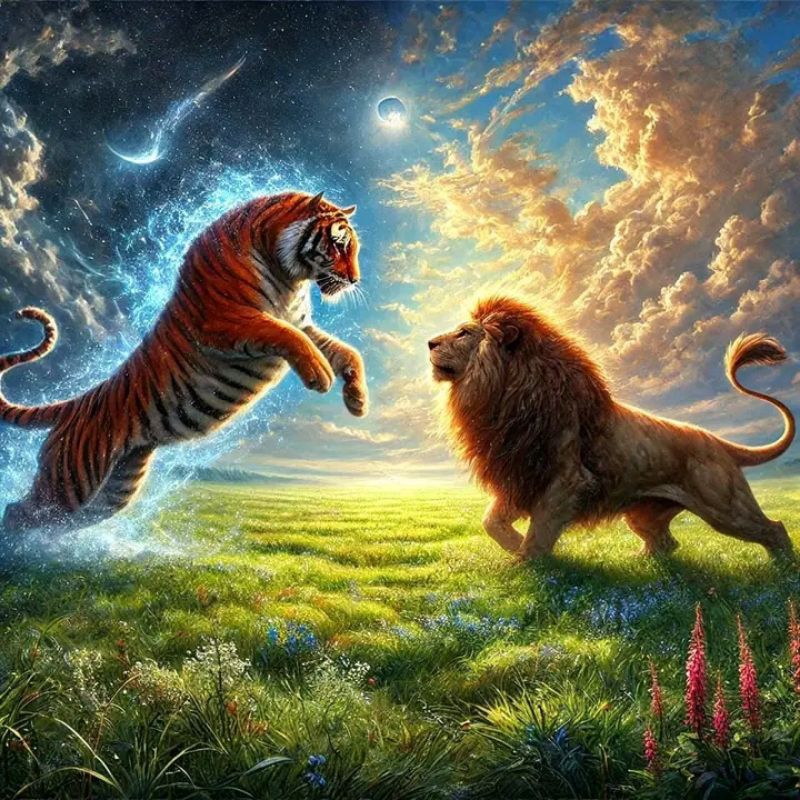 Jual Poster Cetak, HARIMAU DAN SINGA, Ukuran JUMBO, 100x70cm ...