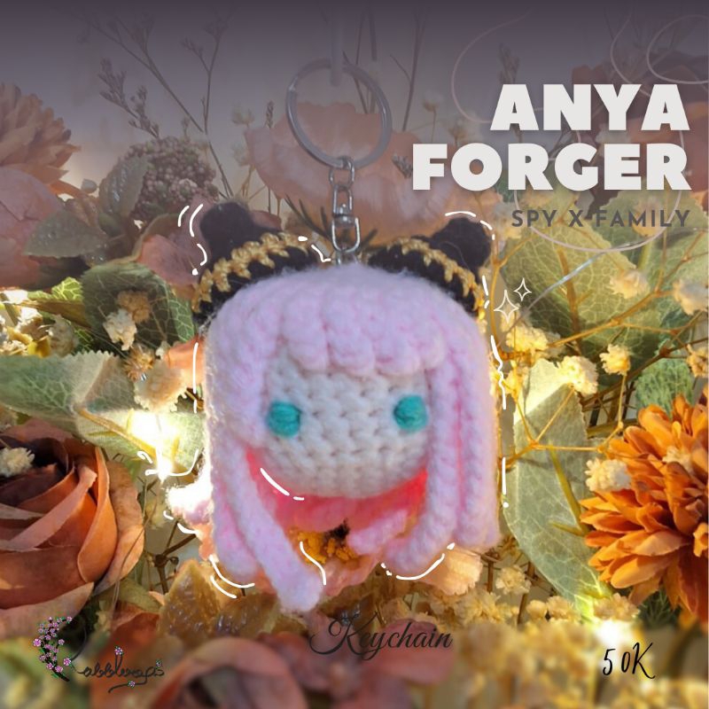 Jual ANYA FORGER ANIME CHARACTER AMIGURUMI KEYCHAIN - MILK COTTON ...