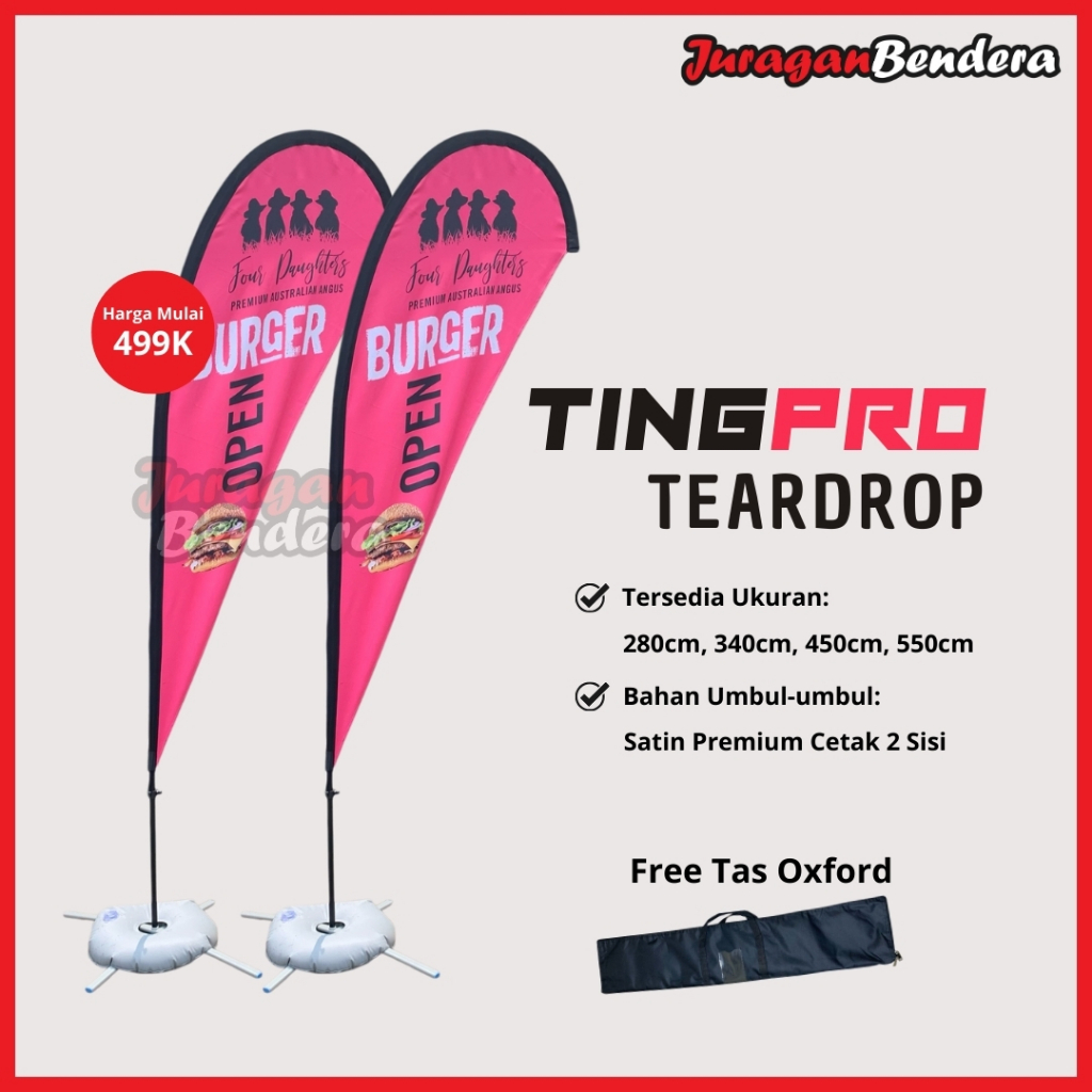 Jual TingPRO Teardrop Stand Tiang Umbul umbul Portable Flying Banner Beach Flag | Shopee Indonesia