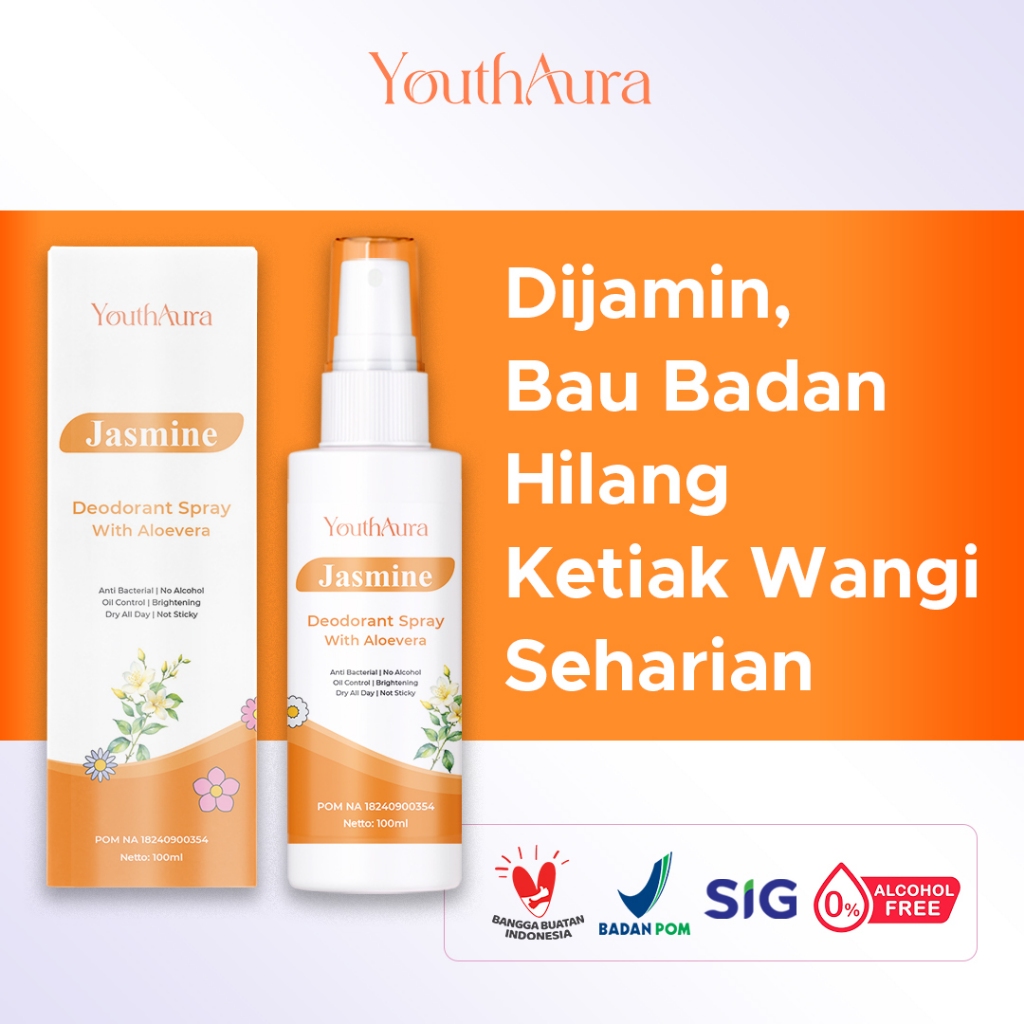 Jual Deodorant Spray Tawas Natural BPOM Penghilang Bau Badan YouthAura ...