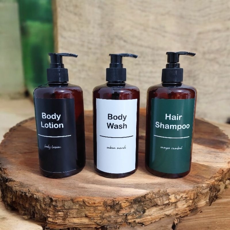 Jual BOTOL SABUN MANDI 500ML PUMP / BOTOL PUMP 500ML COKELAT AMBER ...