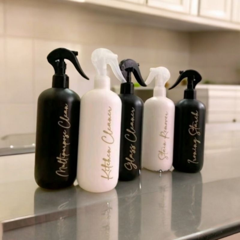Jual BOTOL REFILL LAUNDRY 500ML PUTIH HITAM SPRAY AESTHETIC BOTTLE ROOM ...