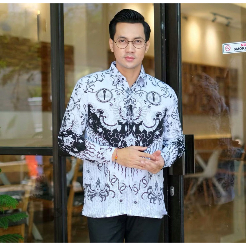 Jual Baju Guru Kemeja Pria / Wanita PGRI Motif Kusuma Bangsa Ukuran S ...