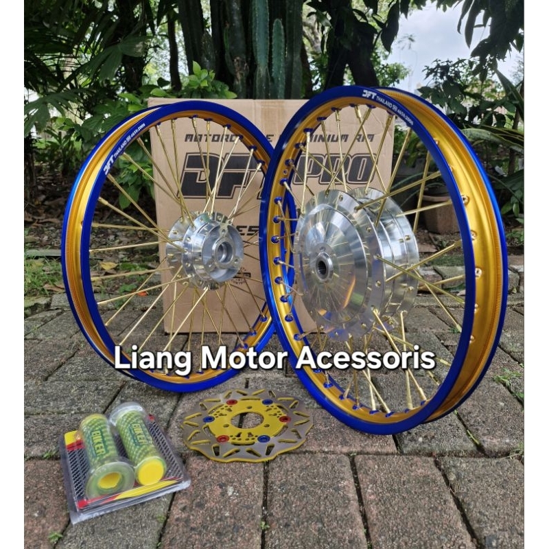 Jual Sepaket Velg DFT Thailand Two Tone Ring 17 Tromol Set Jari2 - Beat ...