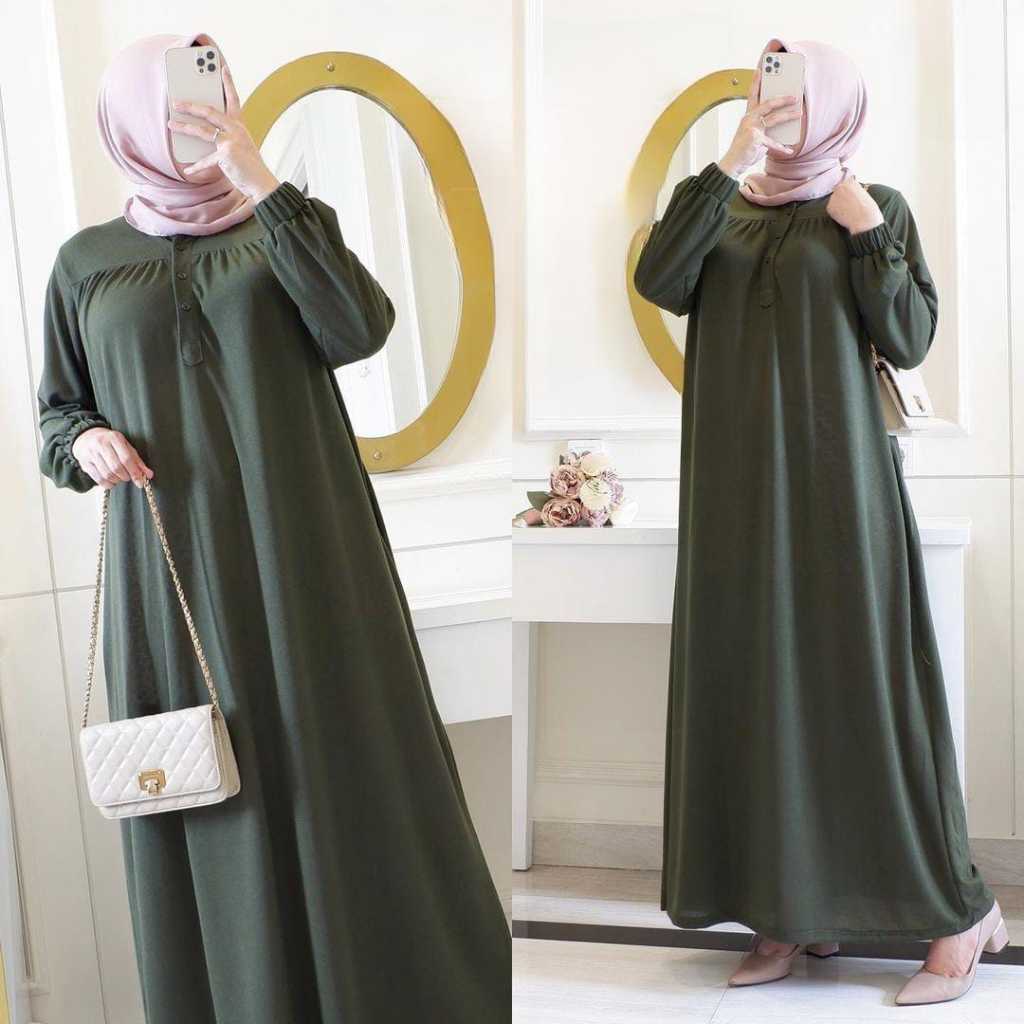 Jual Gamis jumbo polos simpel ukuran L XL XXL 3L 5L gamis murah neza ...