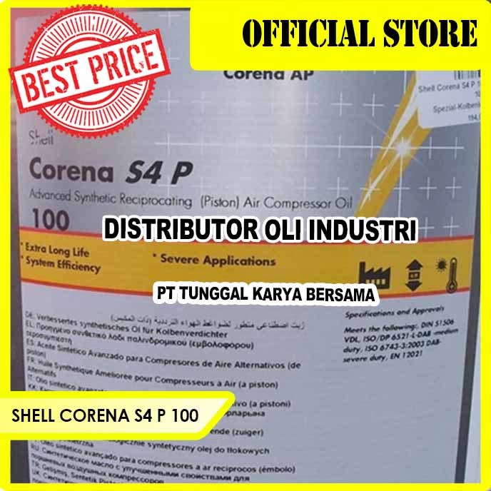Jual SHELL CORENA S4 P 100 ( ISO VG 100 ) - 20 Liter | Shopee Indonesia