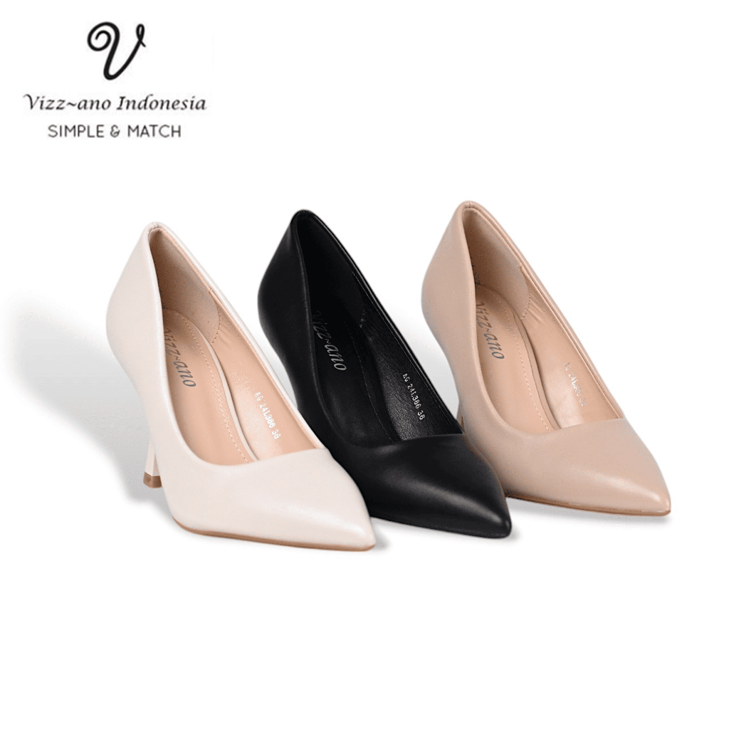 Jual Vizzano Heels Lancip Polos Wanita (Hak 7cm) Design Alani | Shopee ...