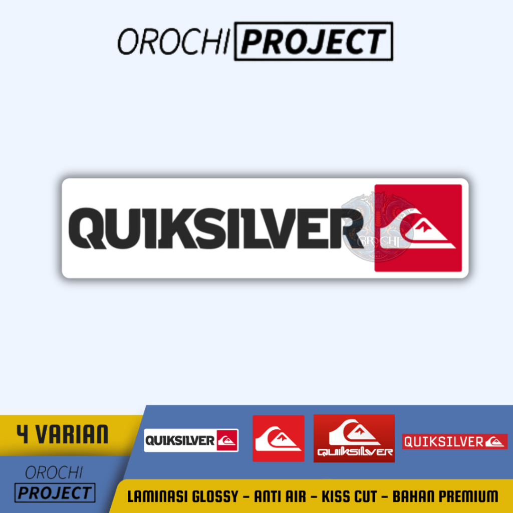 Jual Sticker Stiker Brand Logo Distro QUICKSILVER Vinyl Glossy Anti Air ...
