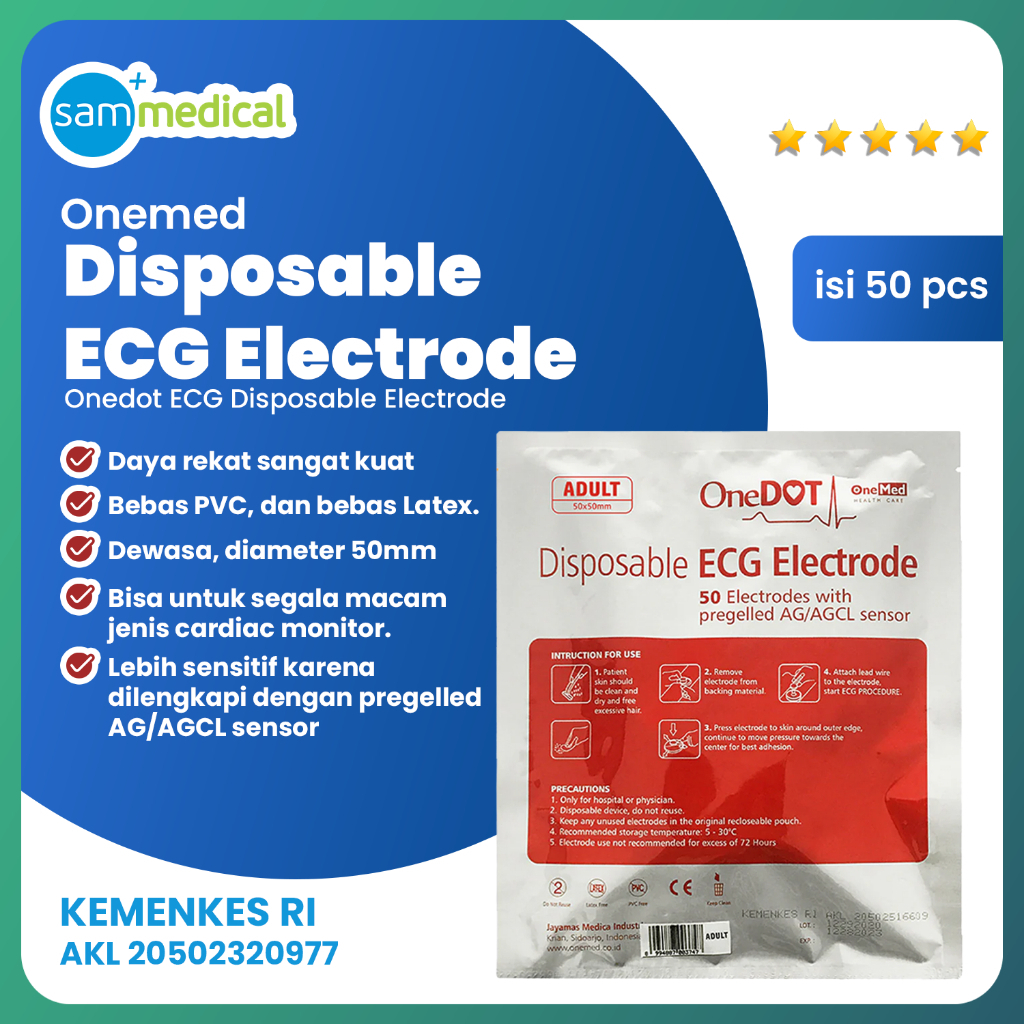 Jual Onemed OneDOT Disposable ECG Adult / EKG Electrode - Dewasa @50pcs ...