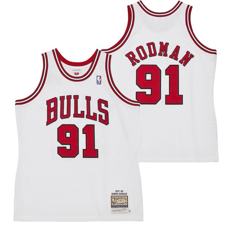 Jual JERSEY BAJU BASKET CLASSIC CHICAGO BULLS 91 DENNIS RODMAN PUTIH 97 ...