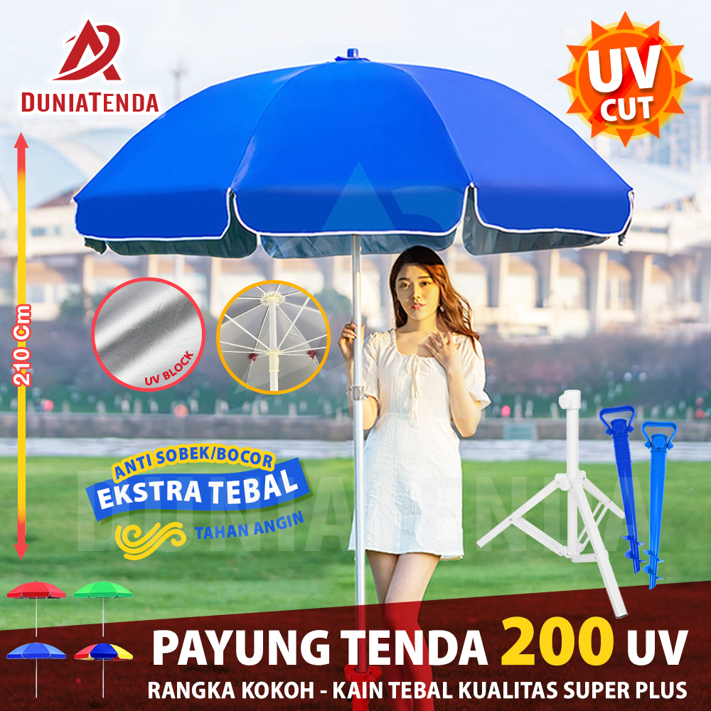Jual DT Payung Tenda Jumbo 200 cm Payung Jualan Lapak Dagang Cafe Bazar Anti UV Kokoh Free ...