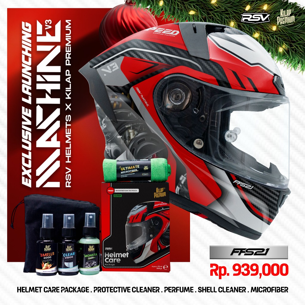 Jual Helm RSV FFS21 Full Face Machine Vol 3 Free Kilap Premium Helmet ...