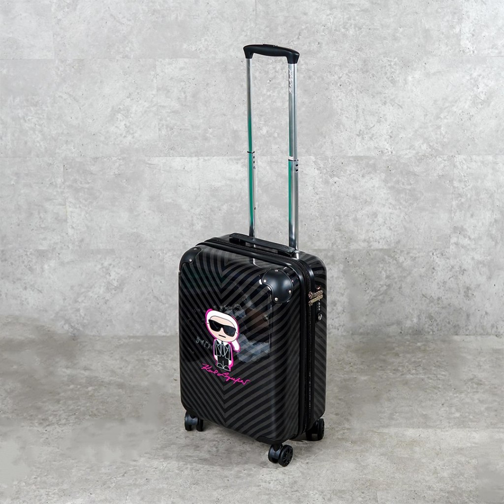 Jual Koper KARL LAGERFELD IKONIK OUTLINE PINK BLACK LUGGAGE 100% ...