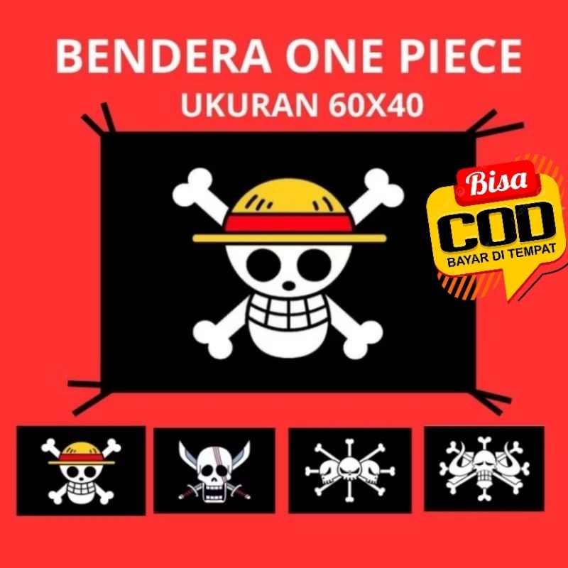 Jual bendera one piece bendera logo bajak laut 60x40 One Piece Flag ...