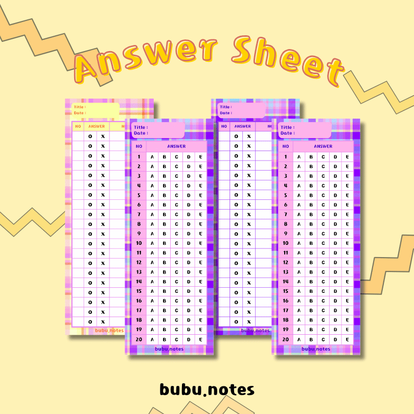 Jual ANSWER SHEET OMR ABC Notes Memo Study Planner Exam Notepad Korean ...