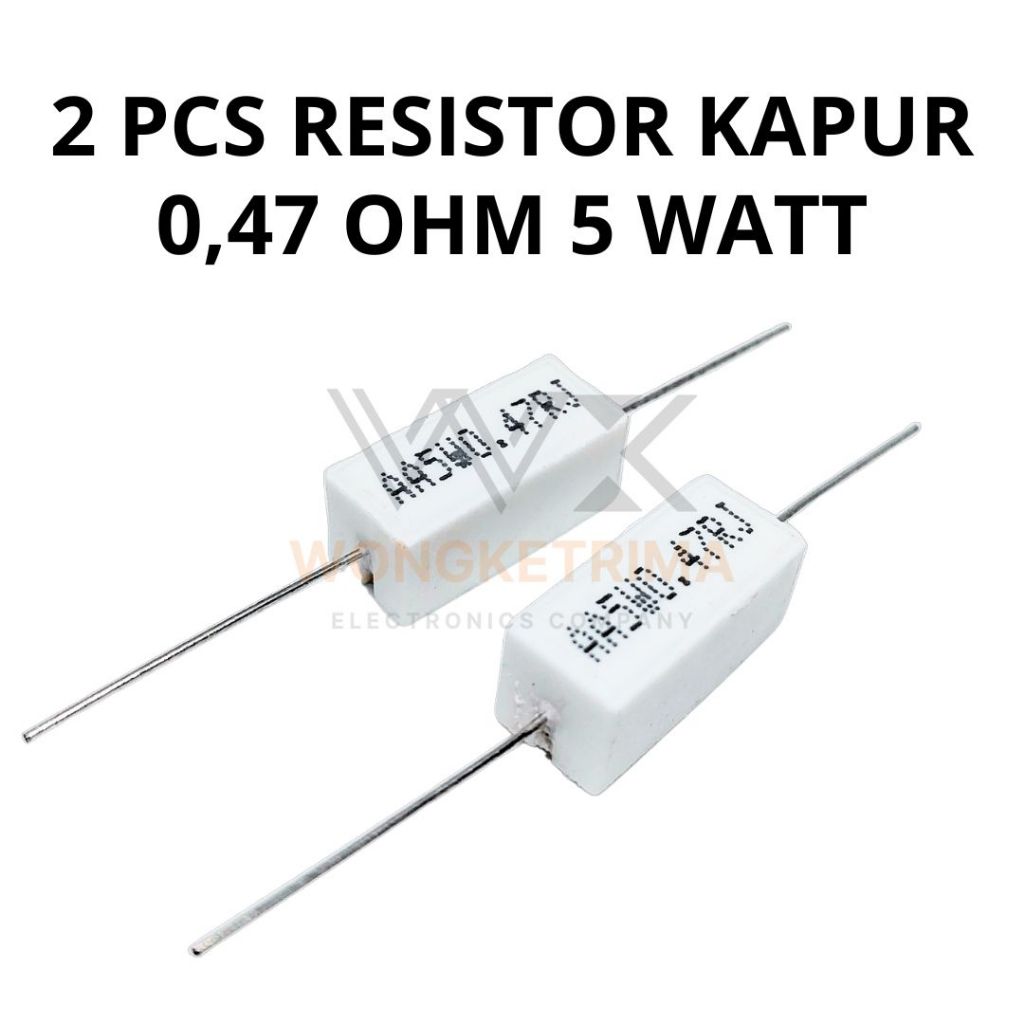 Jual Resistor kapur 0,47 ohm 5watt R 0,47J 5 WATT | Shopee Indonesia