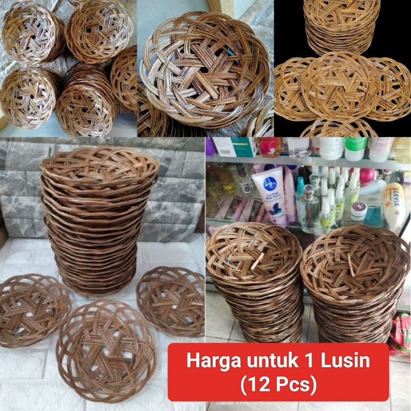Jual piring makan piring lidi piring anyaman bulat HARGA 1 LUSIN ...
