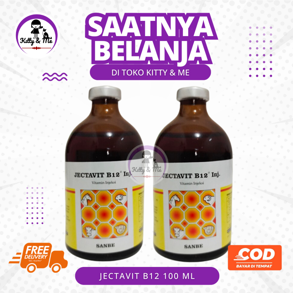 Jual JECTAVIT B12 100 ML SANBE - Vitamin B12 Sapi Domba Kambing Kuda ...