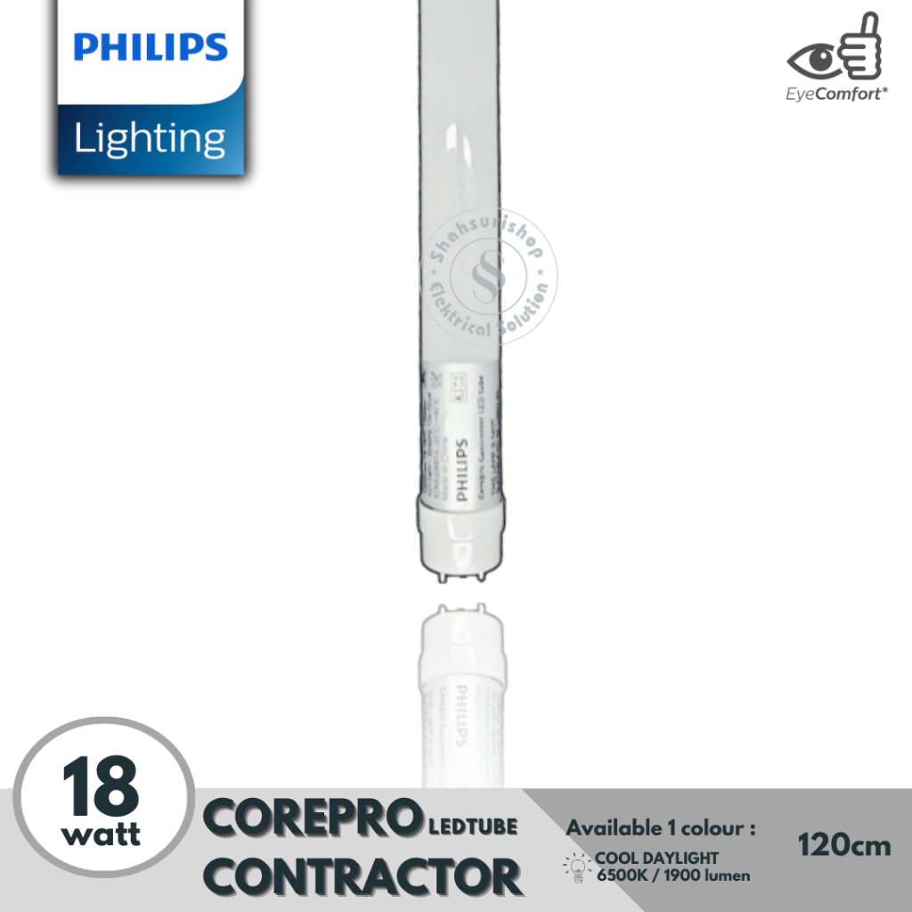 Jual PHILIPS LAMPU T8 COREPRO CONTRACTOR LED TUBE TL T8 1200MM 18 WATT ...