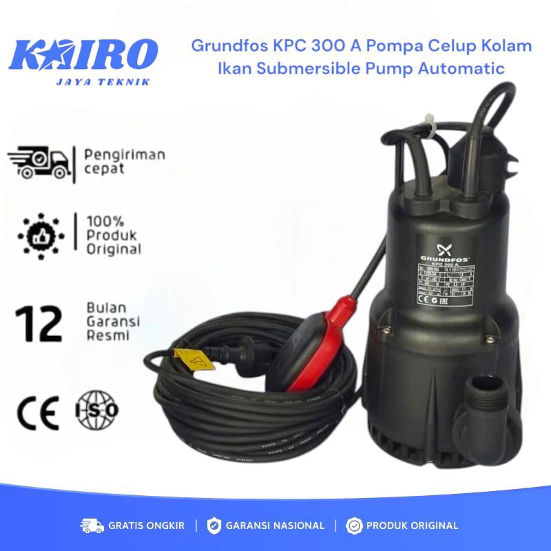 Jual Grundfos KPC 300 A Pompa Celup Kolam Ikan Submersible Pump Automatic | Shopee Indonesia