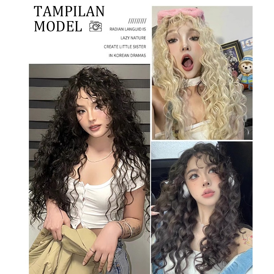 Jual Wig Keriting Amerika Latin Wanita 75CM Wig Rambut Panjang Curly ...