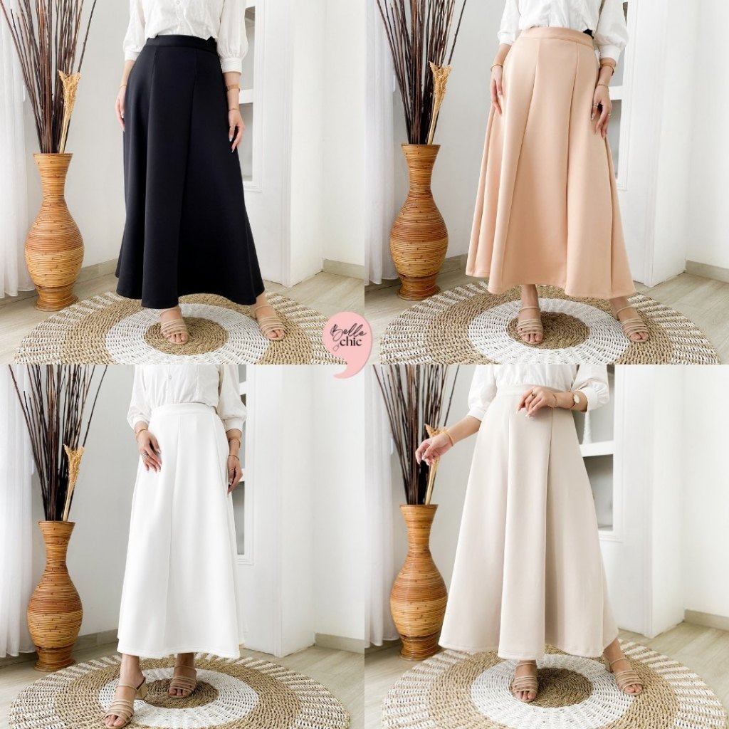 Jual JAFIRA Rok Scuba Karet Pinggang - Rok Panjang Elastis Wanita ...