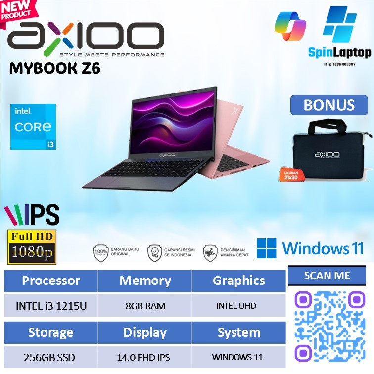 Jual Laptop Axioo Mybook Z6 Metal Core i3 1215u Ram 8GB ssd 256GB Layar FHD IPS Resmi | Shopee ...