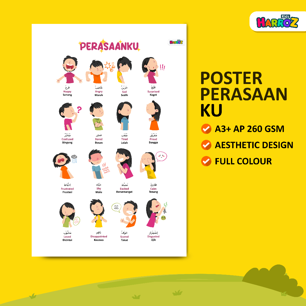 Jual Poster A3+ Perasaanku Emosiku Emosi My Feeling Poster Edukasi Anak ...