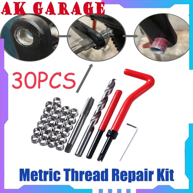 Jual 30pcs/Set Metric Thread Repair Kit M6 M8 Recoil Helicoil Car Pro ...