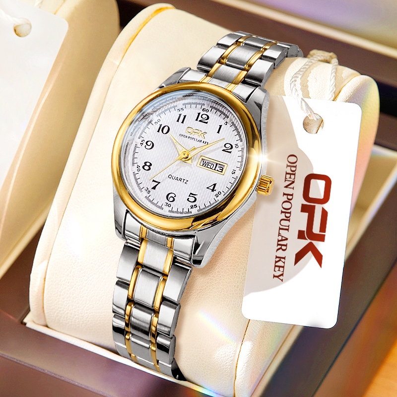 Jual OPK Jam Tangan Wanita Anti Air Original 100% Rantai Stainless ...