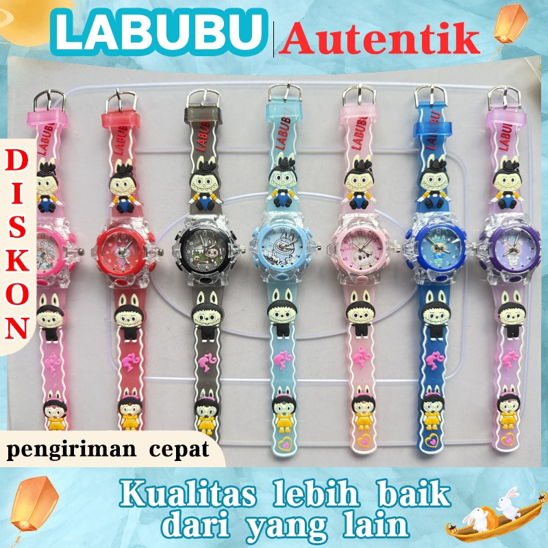 Jual LABUBU 3D LED anak perempuan analog musik Jam tangan gadis terbaru ...