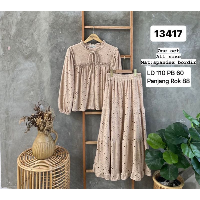Jual Niewen collection| setelan rok katbol bordir by Niewen | Shopee ...