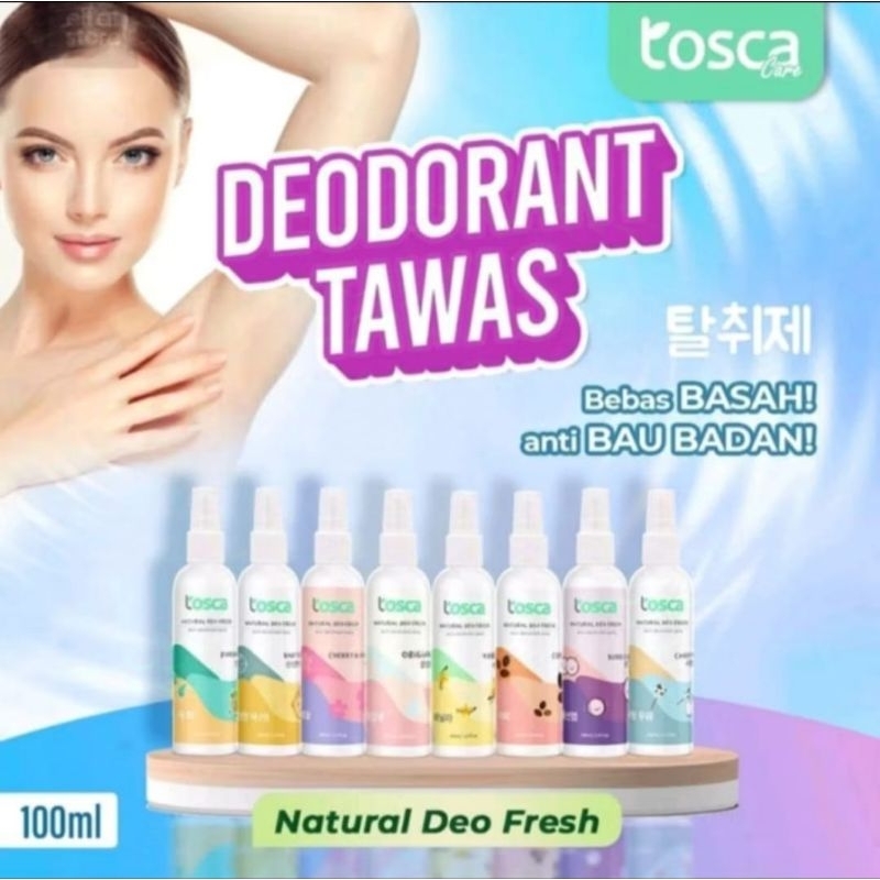 Jual DEODORANT//TAWAS//SPRAY//NATURAL/DEO//FRESH//100ML//TOSCA ...