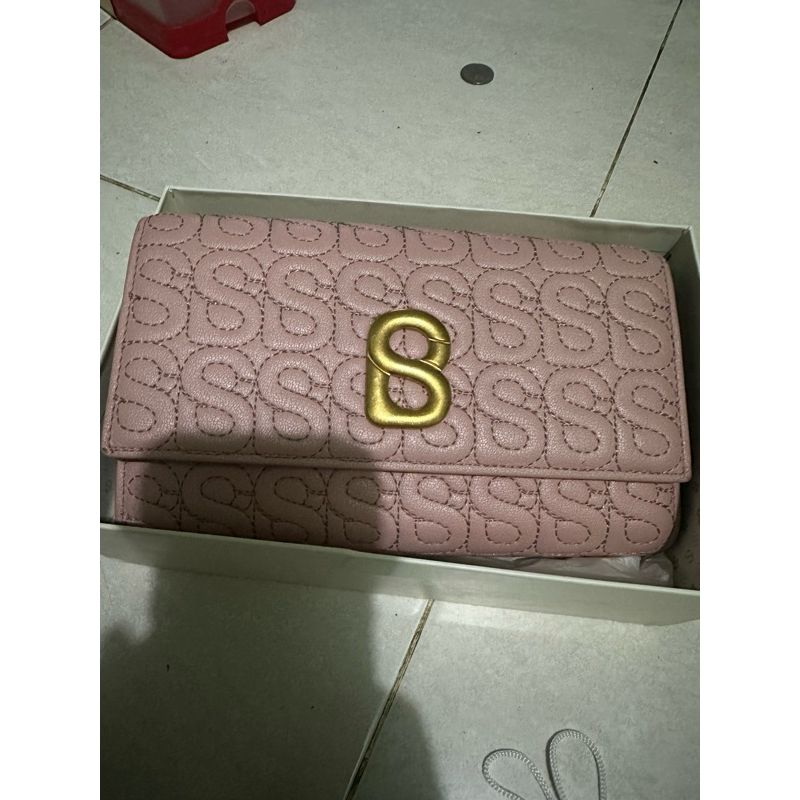 Jual Luna Wallet Buttonscarves Bag Pink Gold+Box | Shopee Indonesia