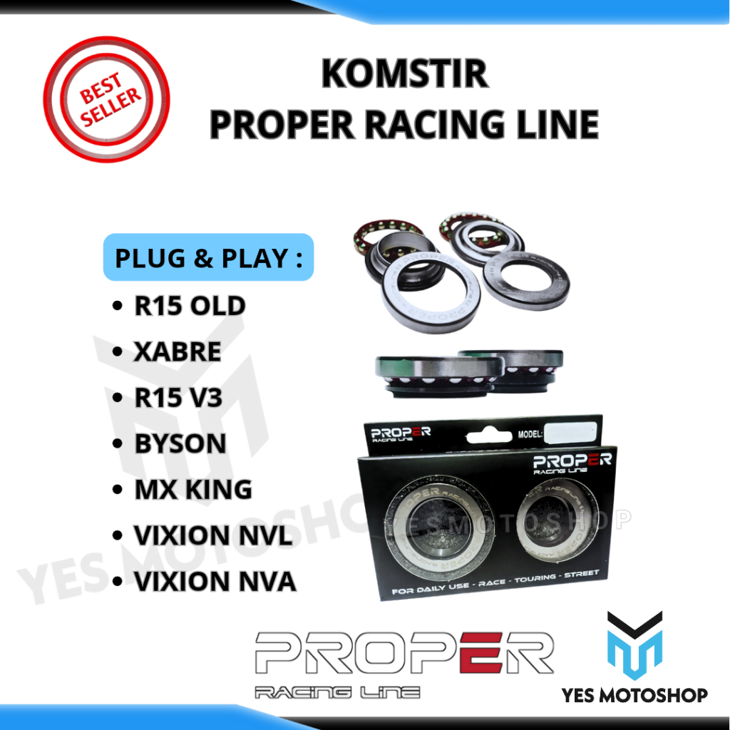 Jual BALL RACE KOMSTIR PROPER RACING LINE VIXION NVL NVA R15 BYSON ...
