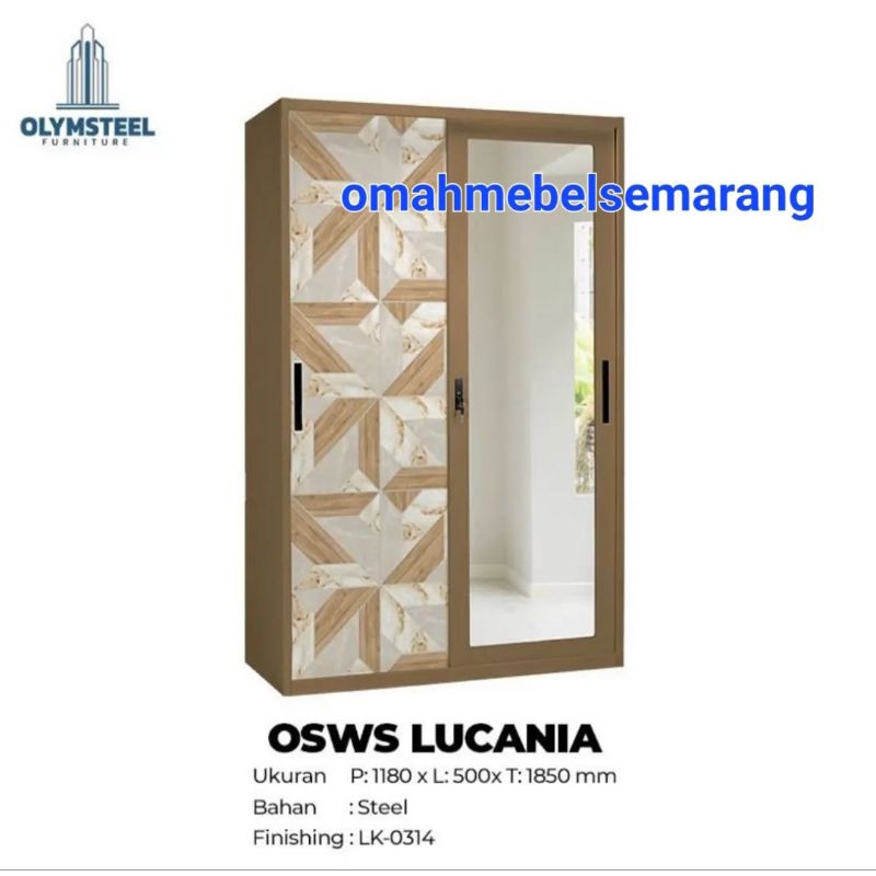 Jual Lemari pakaian pintu sliding geser besi OLYMSTEEL OSWS LUCANIA wardrobe baju sliding door ...