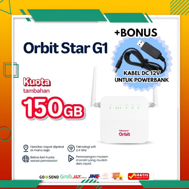 Jual Telkomsel Orbit Star G1 Modem WiFi 4G High Speed LTE Cat4 Router ...