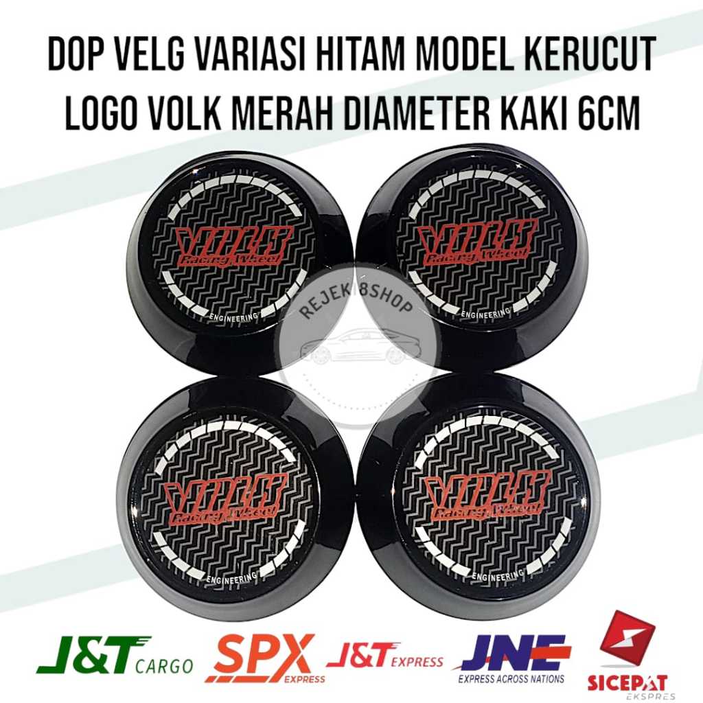 Jual Dop Velg Variasi Kerucut Hitam Logo Volk Racing Wheel Diameter ...