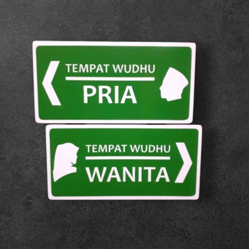 Jual Acrylic sign label TEMPAT WUDHU PRIA & WANITA ( harga sepasang ...