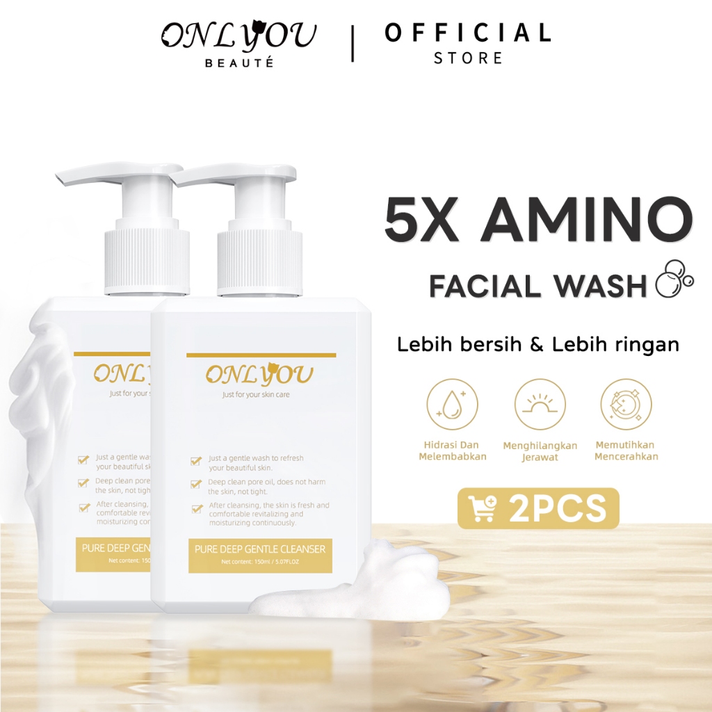 Jual ONLYOU 5X Amino Facial Wash/Anti Acne /Oil Control/Brightening ...