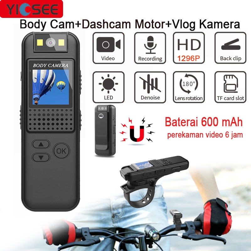Jual YICSEE action cam Kamera Mini Vlog Moto Body Cam 1920P Action ...