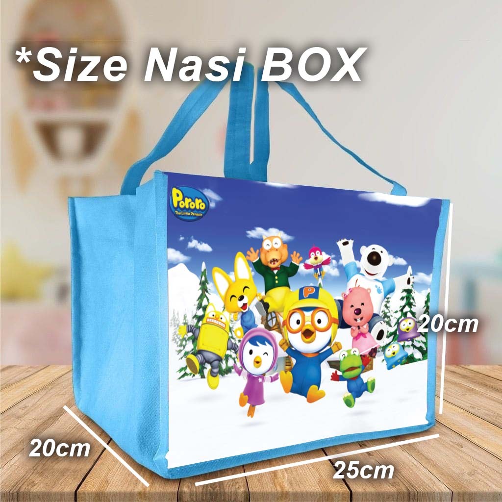 Jual Goodie Bag Tas Pororo 03 warna Biru Muda, Karakter Pororo warna ...