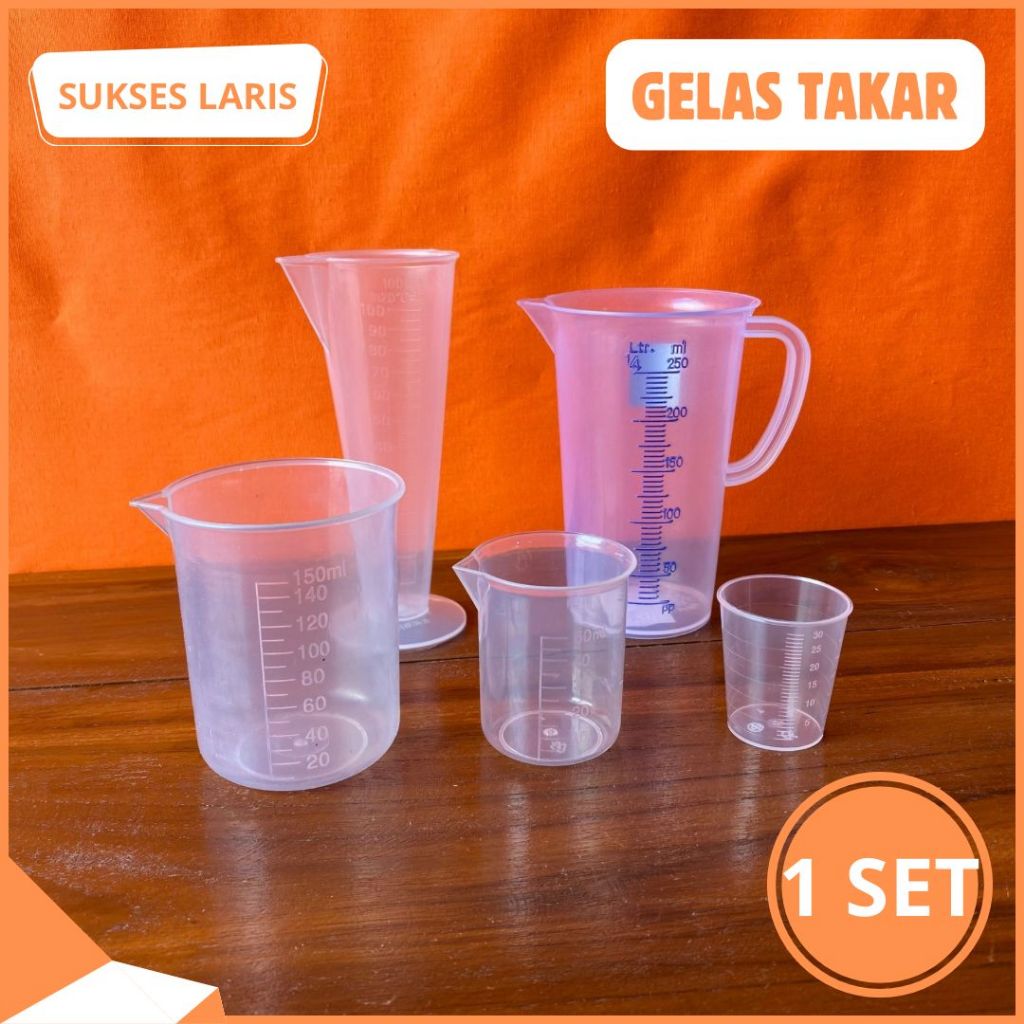 Jual GELAS TAKAR KERUCUT 1 SET 30ml 50ml 100ml 150ml 250ml | GELAS UKUR ...